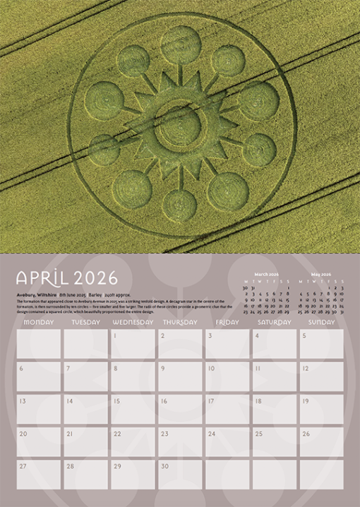 Crop Circle Calendar 2026 - Temporary Temples