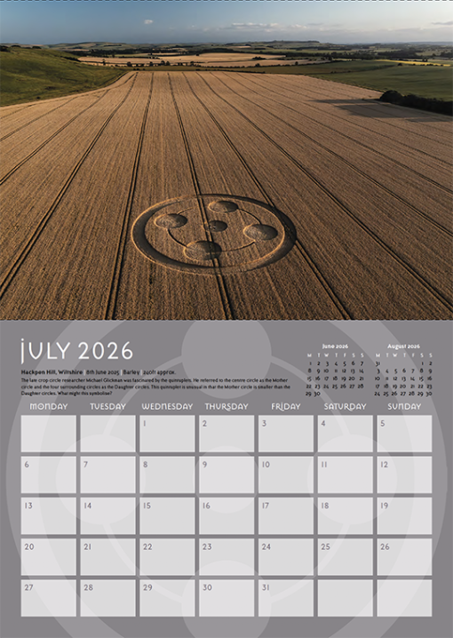 Crop Circle Calendar 2026 - Temporary Temples