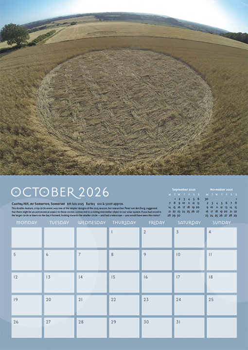 Crop Circle Calendar 2026 - Temporary Temples